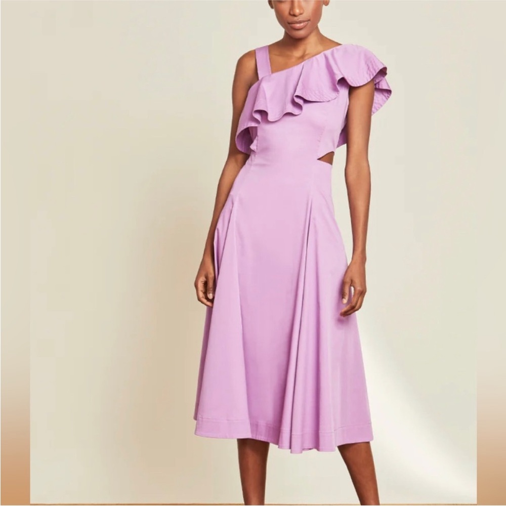 Veronica Beard Beilla One-Shoulder Midi Dress Size 8 - Gem